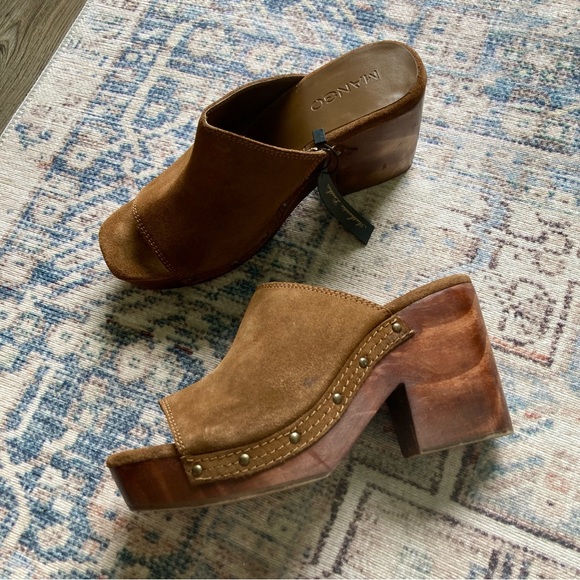 Mango | Shoes | Mango Tan Suede Platform Slide Sandal | Poshmark